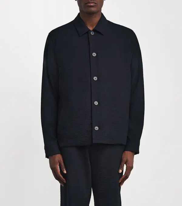 Sunspel Stretch-wool Seersucker Jacket - Navy