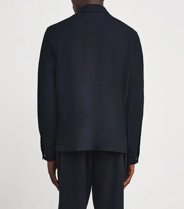 Sunspel Stretch-wool Seersucker Jacket - Navy