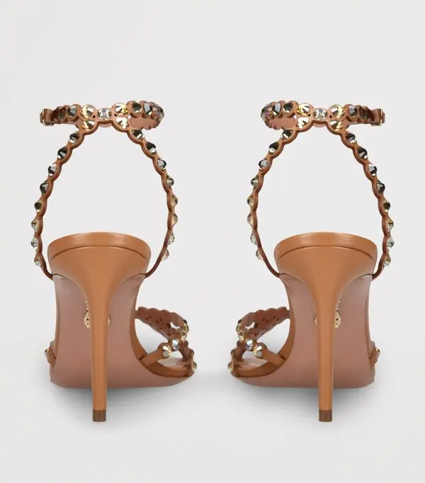 AQUAZZURA Leather Tequila 85 Sandals - Brown