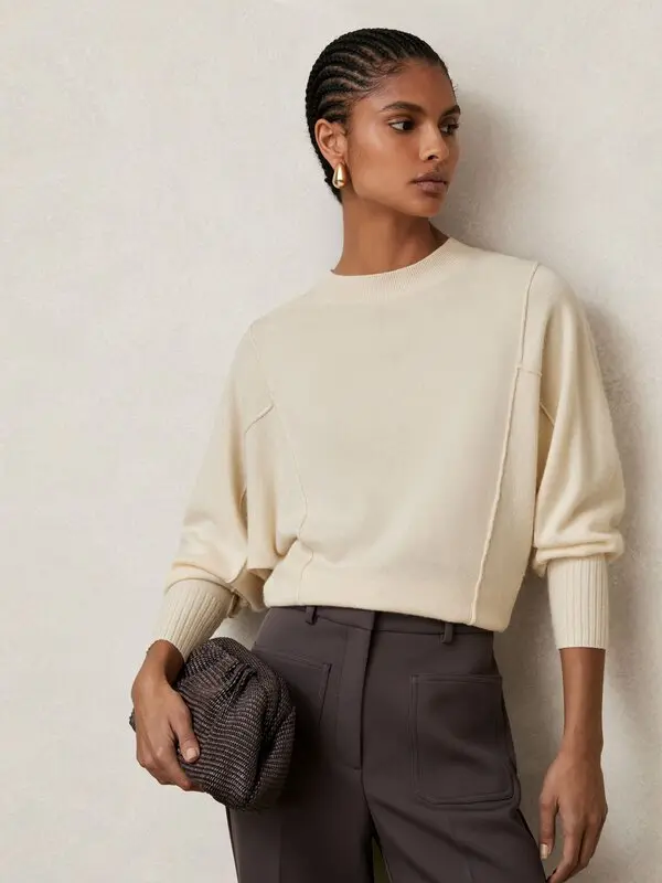 REISS Wool-blend Batwing Jumper With Cashmere