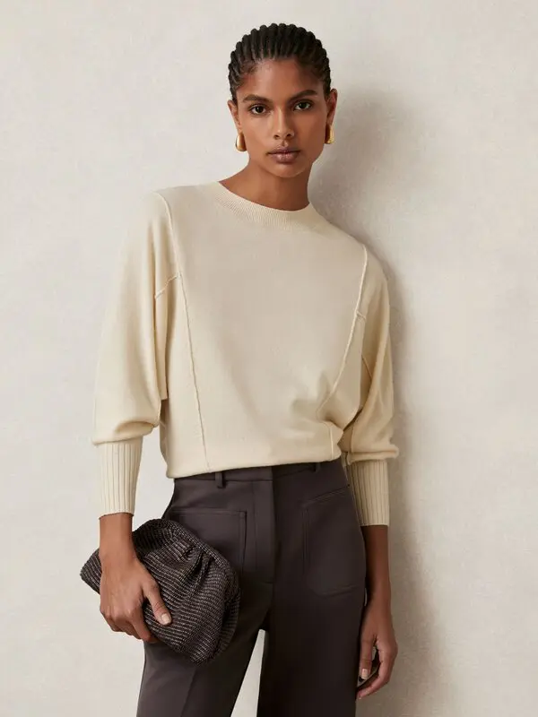 REISS Wool-blend Batwing Jumper With Cashmere