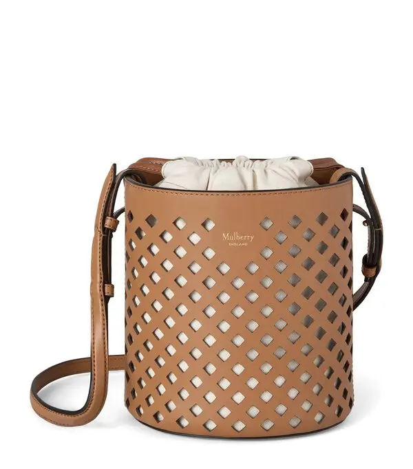 Mulberry Leather Perforated Bucket Bag