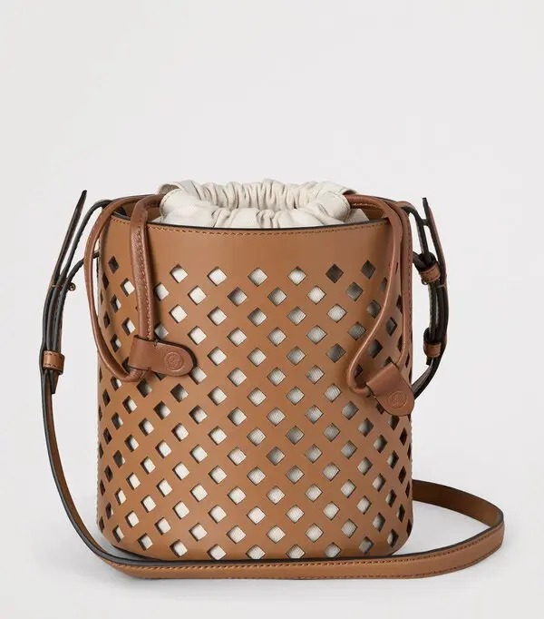Mulberry Leather Perforated Bucket Bag