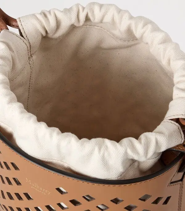 Mulberry Leather Perforated Bucket Bag