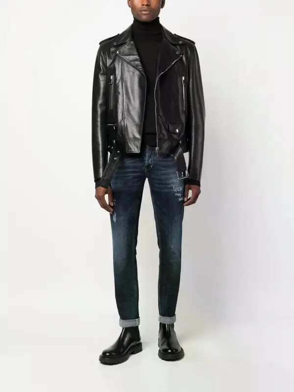 DONDUP Slim-cut Rolled-hem Jeans