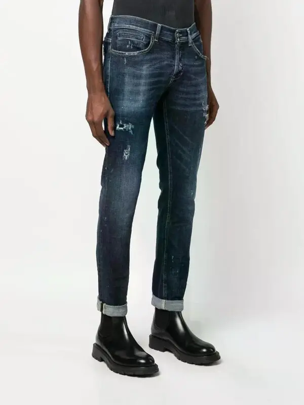 DONDUP Slim-cut Rolled-hem Jeans