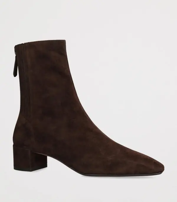 AQUAZZURA Suede Saint Honor Ankle Boots - Brown