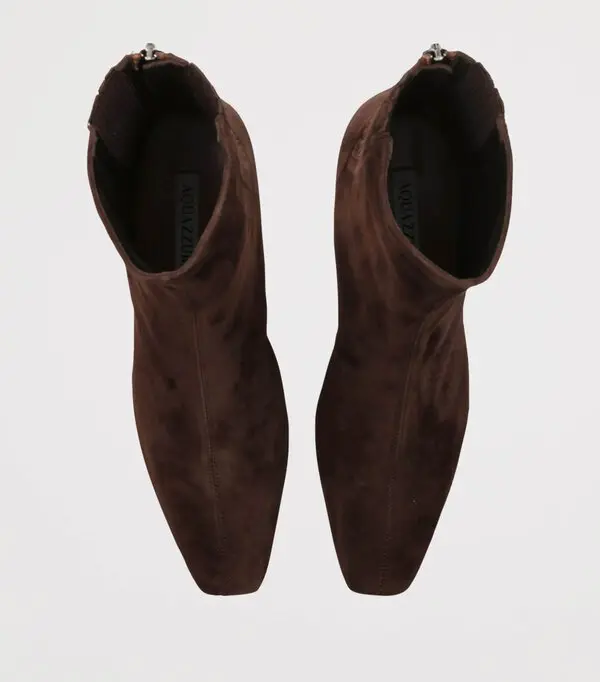 AQUAZZURA Suede Saint Honor Ankle Boots - Brown