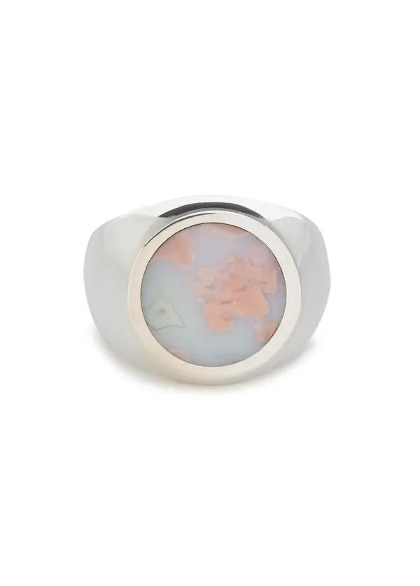 LEGIER Stone-embellished Signet Ring - Pink
