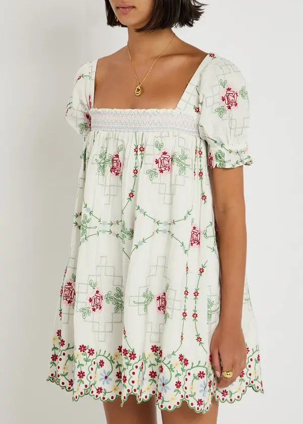 damson madder embroidered dress Romantic Hollow Embroidery Lace Camisole Dress – FancyAdd