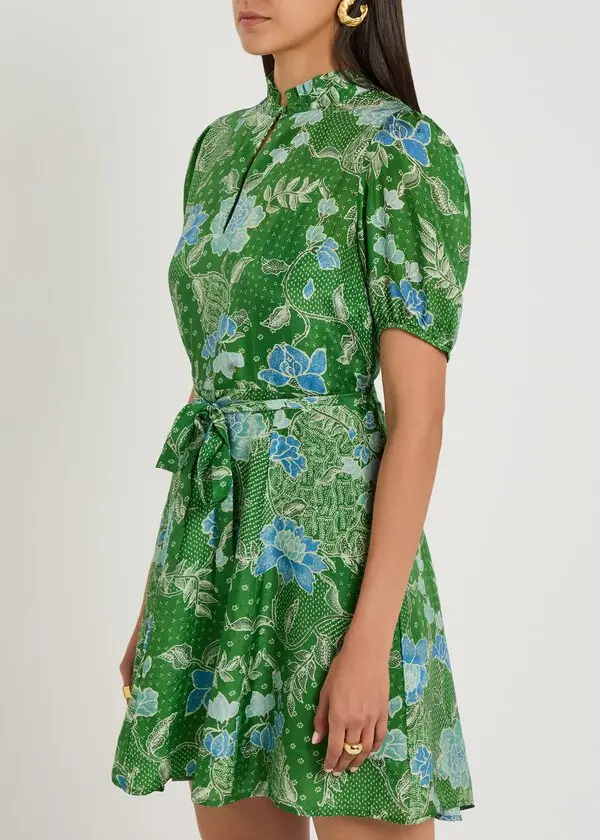 Hannah Artwear Gaia Printed Silk Mini Dress