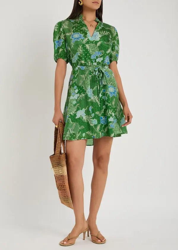 Hannah Artwear Gaia Printed Silk Mini Dress