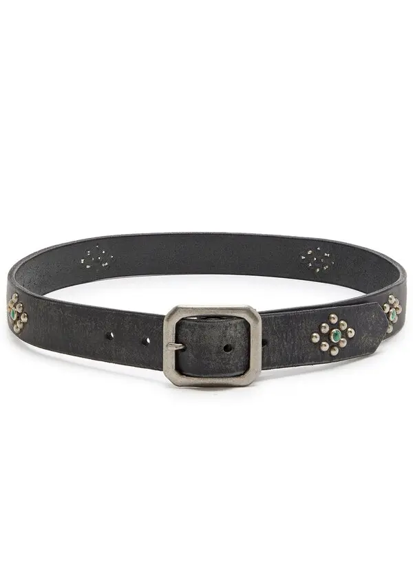 CHERRY LOS ANGELES Studded Leather Belt - Black