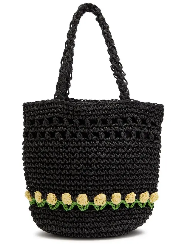 DAMSON MADDER Tulip Raffia Top Handle Bag