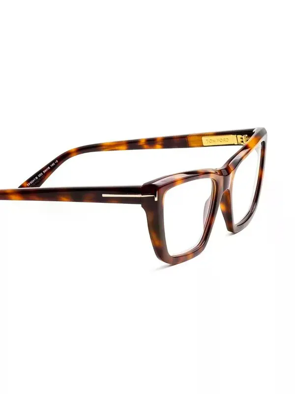 TOM FORD Geometric Frame Glasses - Brown