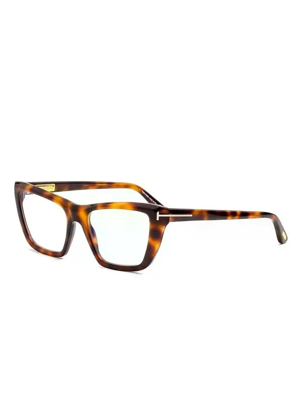 TOM FORD Geometric Frame Glasses - Brown