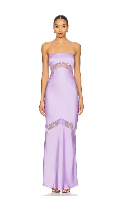 RUNAWAY THE LABEL Melrose Strapless Maxi Dress - Purple
