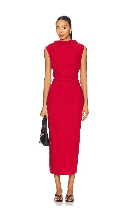 ST. AGNI Soft Sculptural Dress - Red