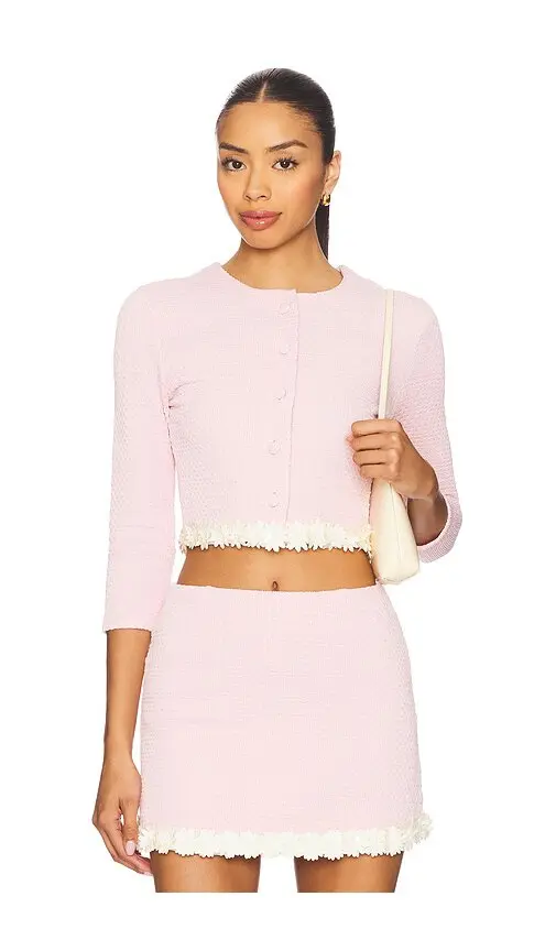 Devon Windsor Harlan Cropped Jacket - Pink