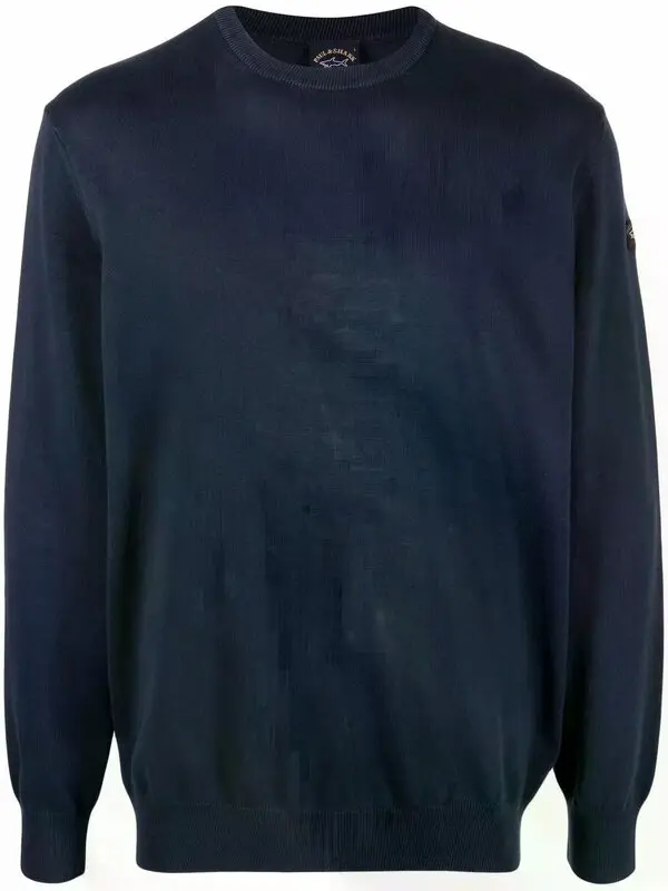 Paul & Shark Logo-patch Crew Neck Jumper - Blue
