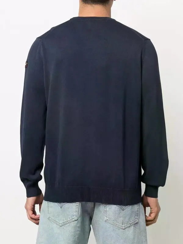 Paul & Shark Logo-patch Crew Neck Jumper - Blue