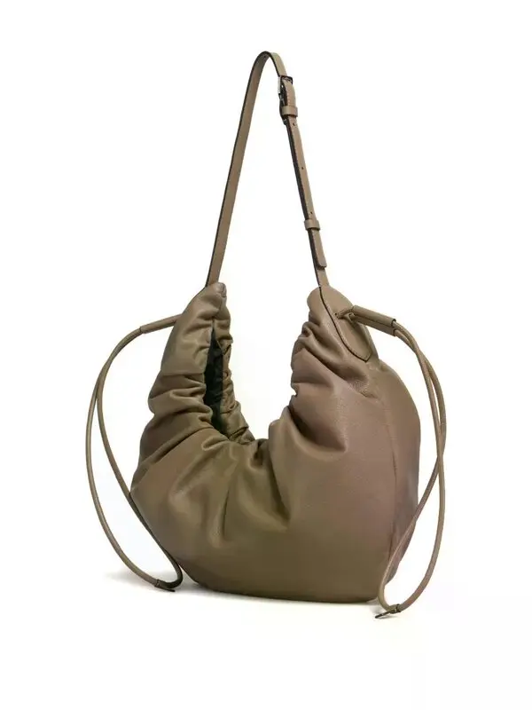 Marni Scrunchie Leather Shoulder Bag - Brown