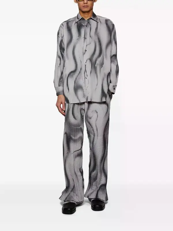 CASELLA MEYER Pleated Swirl-print Trousers