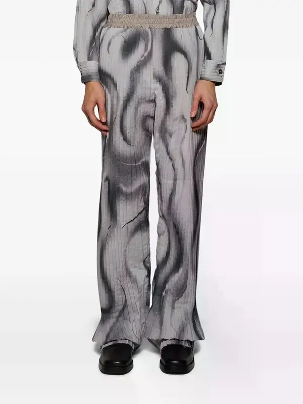 CASELLA MEYER Pleated Swirl-print Trousers