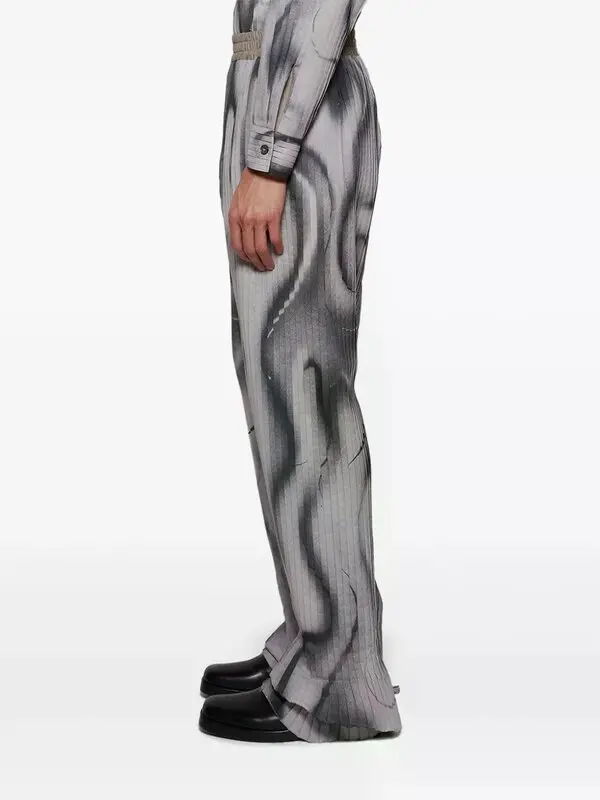 CASELLA MEYER Pleated Swirl-print Trousers