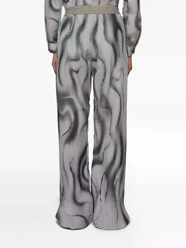CASELLA MEYER Pleated Swirl-print Trousers