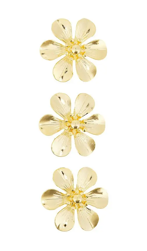 LELET NY Flora Metallic Clip Set - Gold