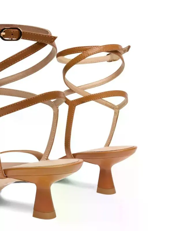 STUART WEITZMAN Leather Wrap Sandals - Brown