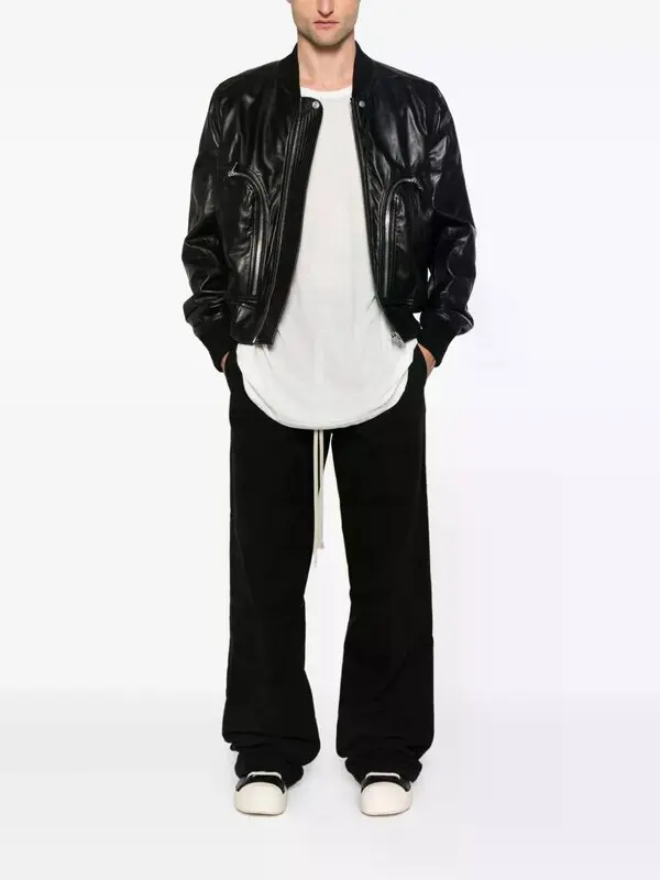 Rick Owens Leather Bomber Jacket