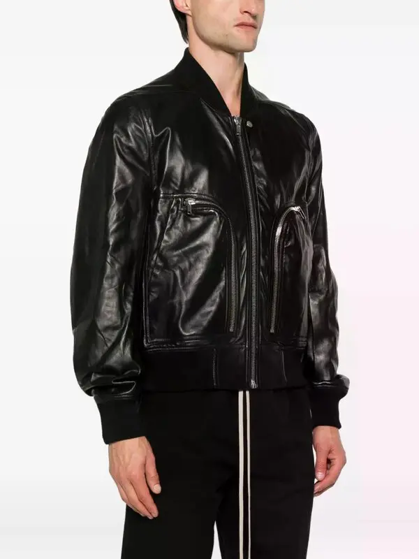 Rick Owens Leather Bomber Jacket