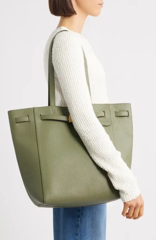 Veronica Beard Dash Leather Tote - Stone Army