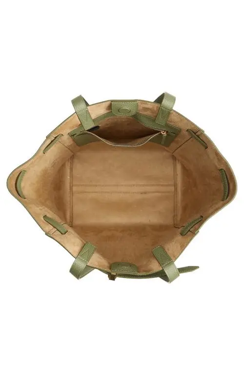 Veronica Beard Dash Leather Tote - Stone Army