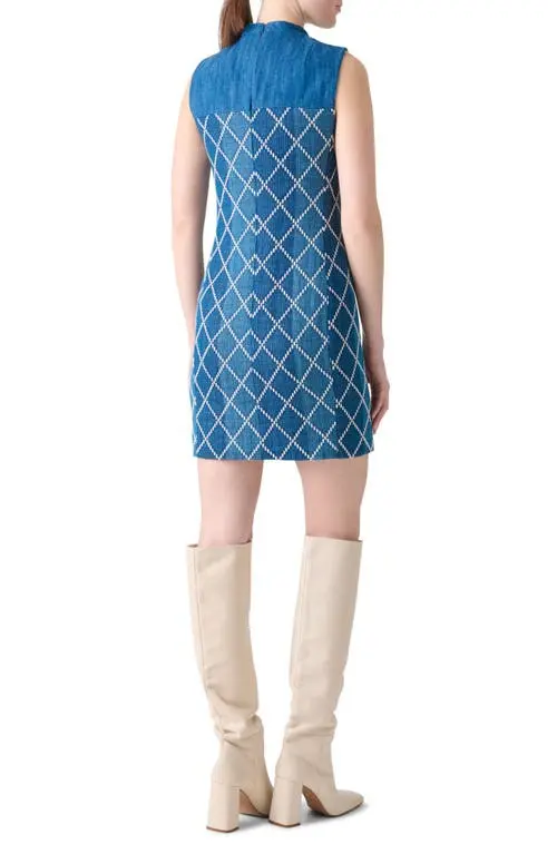 Akris Diamond Jacquard Cotton Sheath Dress