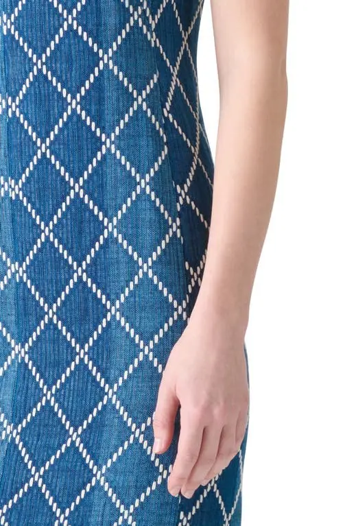 Akris Diamond Jacquard Cotton Sheath Dress
