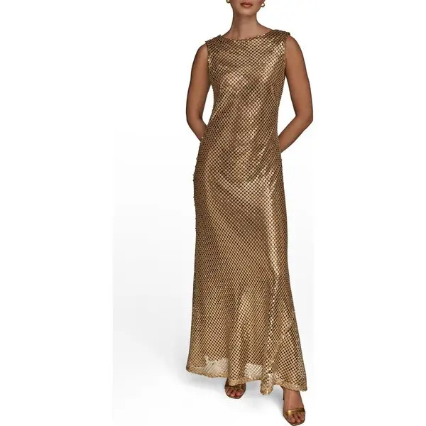 Donna Karan New York Sleeveless Sequin Gown