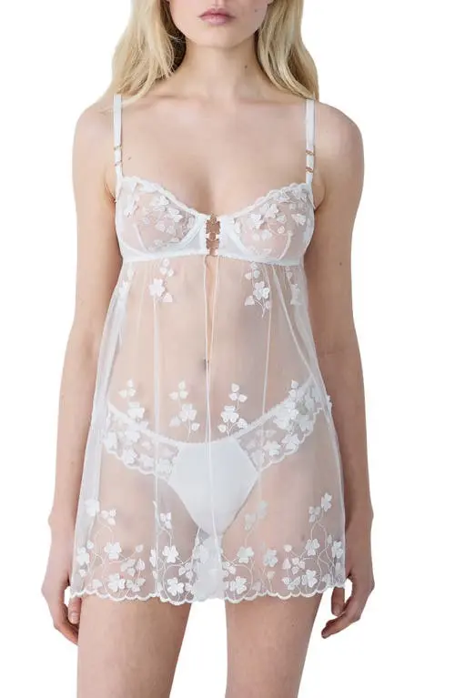 ETAM Amour Nuisette Courte Underwire Chemise - White