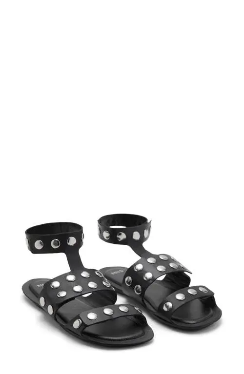Mango Studded Ankle Strap Sandal