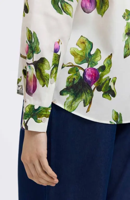 Foxcroft Hampton Figs Print Button-up Shirt