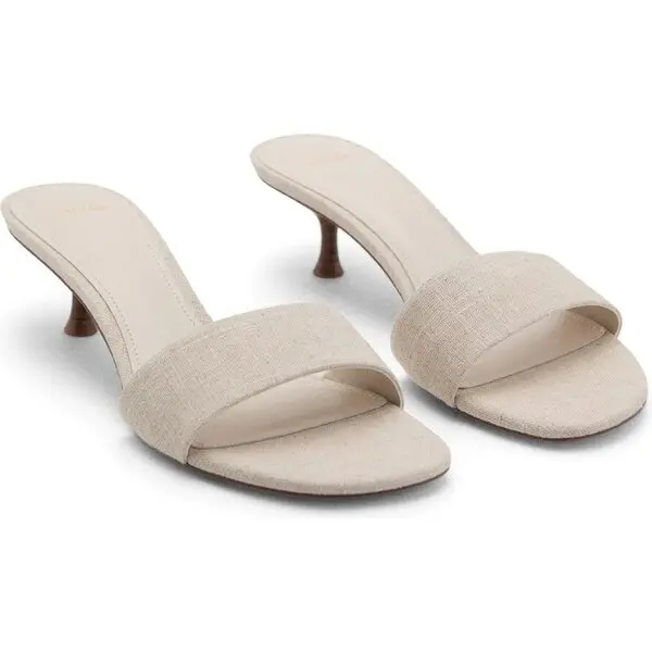 Mango Kitten Heel Sandal - Beige