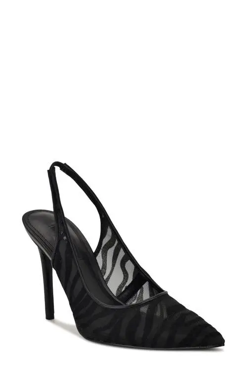 Nine West Feather Pointed Toe Slingback Pumps - Black