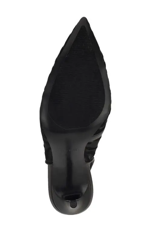 Nine West Feather Pointed Toe Slingback Pumps - Black