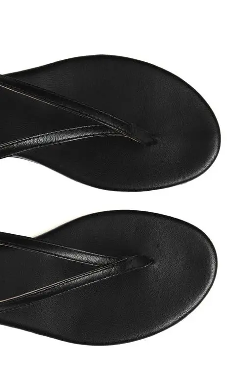 Mango Leather Strap Sandal - Black