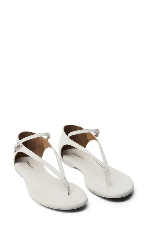 Mango Leather Strap Sandal - White