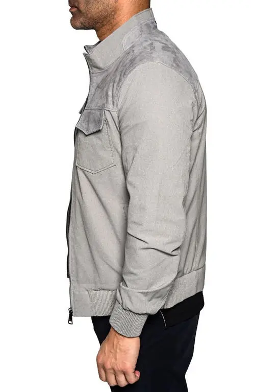 MACEOO Suede Trimmed Bomber Jacket