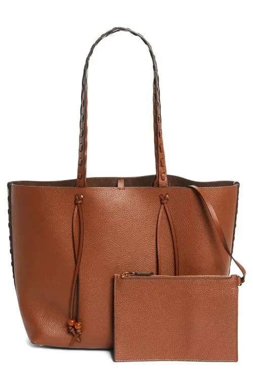 Etro Pebbled Leather Tote - Burnt