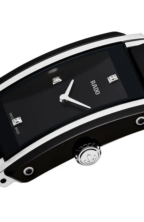RADO Integral Diamonds Bracelet Watch - Silver/black